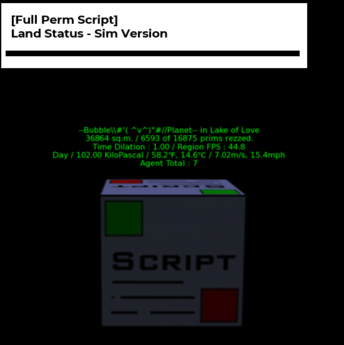 Second Life Marketplace - [Full Perm Script] Land Status - Sim Version